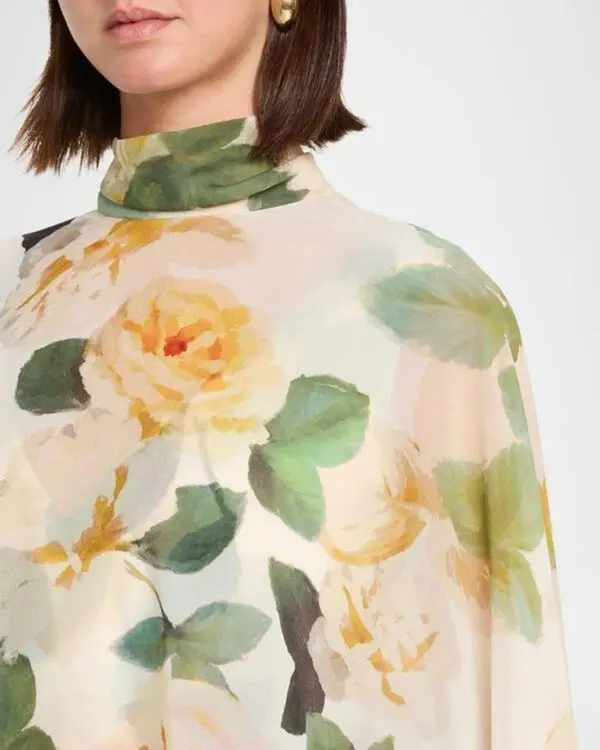 UNGARO Fiona Draped Floral-print Mini Dress