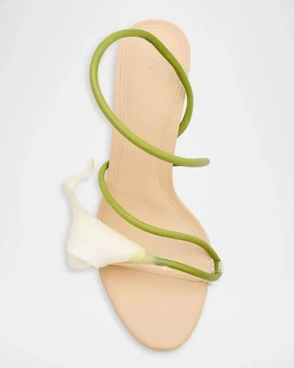Cult Gaia 110mm Cassidy Floral Leather Sandals - Multi
