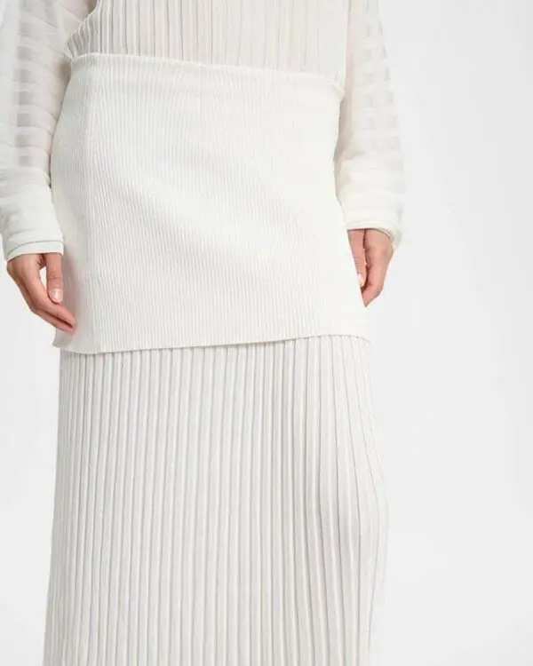 Proenza Schouler Luiza Rib-knit Midi Skirt - White