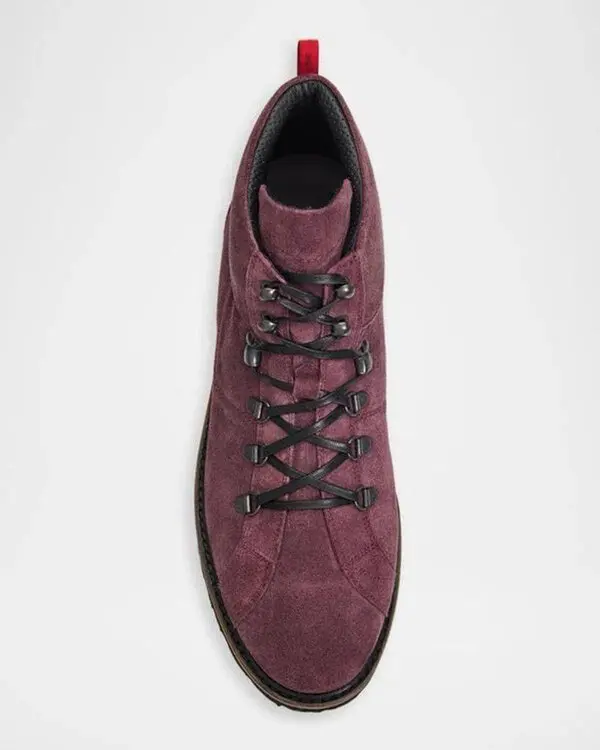 Kiton Apos;s Moritz Suede Ankle Boots - Bordeaux
