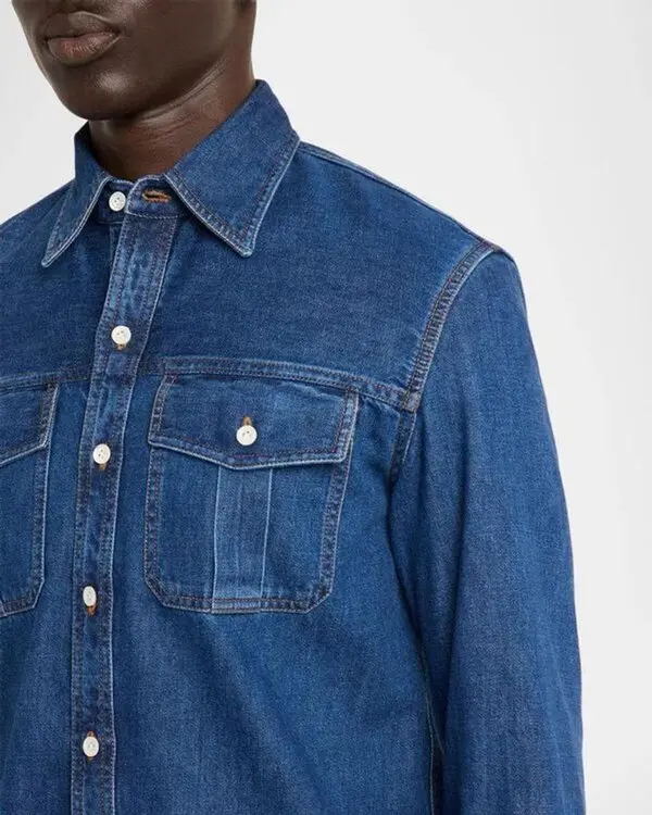 Isaia Apos;s Denim Button-down Shirt