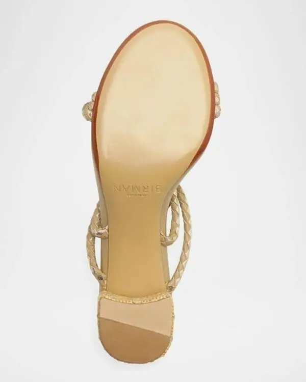 ALEXANDRE BIRMAN 45mm Elba Semolina Braided Leather Sandals