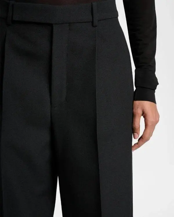 Saint Laurent Wool Grain De Poudre Straight-leg Trousers