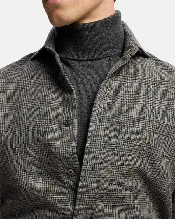 Ralph Lauren Purple Label Apos;s Glen Check Flannel Button-down Shirt