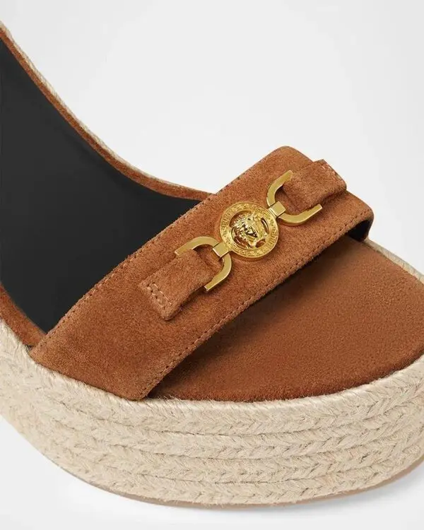Versace 120mm Medusa Suede Espadrilles