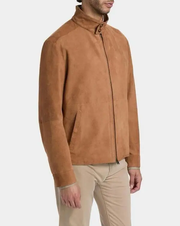 Canali Apos;s Suede Stand-collar Bomber Jacket