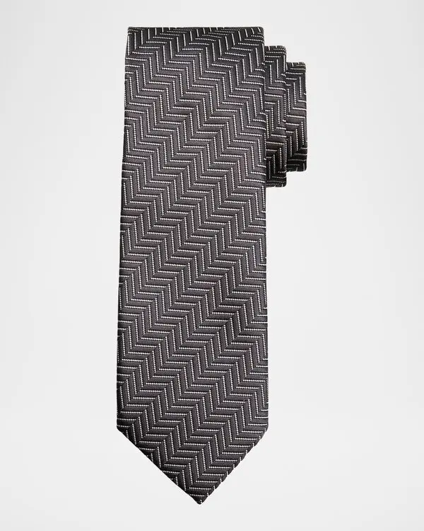 TOM FORD Apos;s Linen Polka Dot Tie - Anthracite