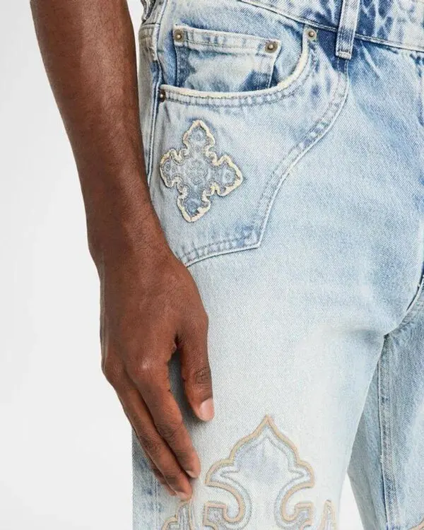 Ksubi Apos;s Toro Kristal Damask-embroidered Straight Leg Jeans