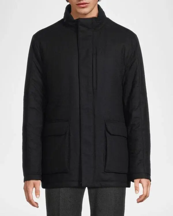 Corneliani Apos;s Technical Cashmere Field Jacket With Hood
