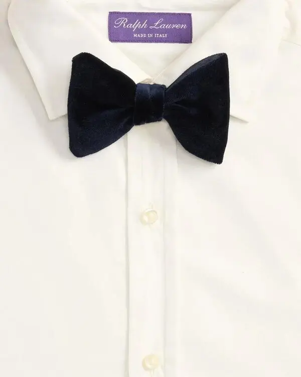 Ralph Lauren Purple Label Apos;s Velvet And Peau De Soie Bow Tie - Midnight N