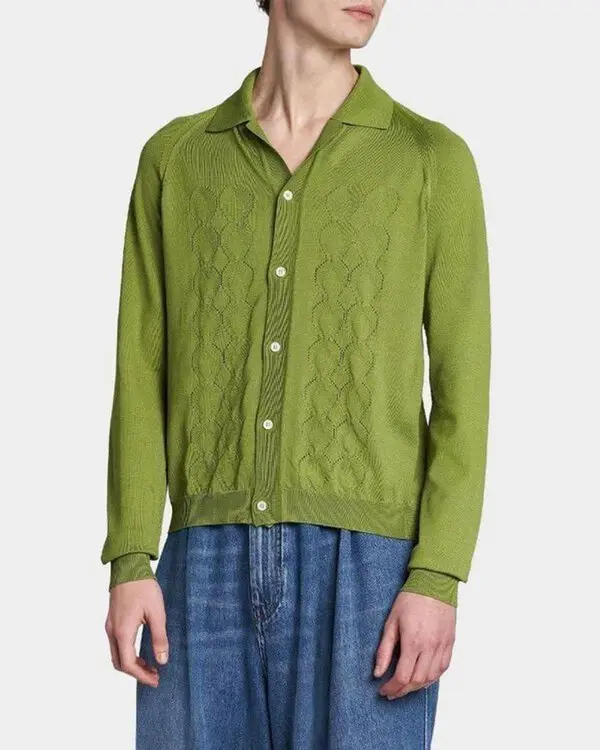 Marni Apos;s Relaxed-fit Pointelle-knit Cardigan
