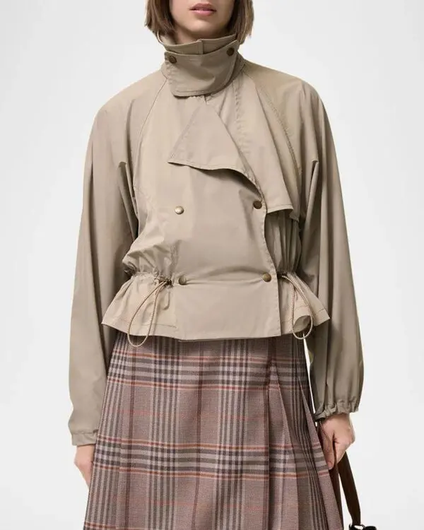 Burberry Rosewin Stretch-nylon Double-breasted Jacket