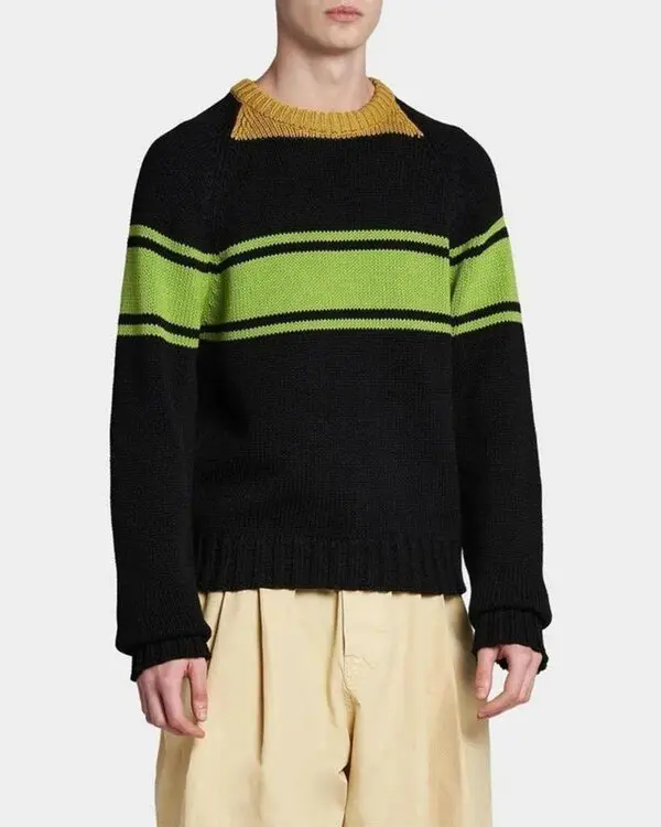 Marni Apos;s Colorblocked Cotton Crewneck Sweater