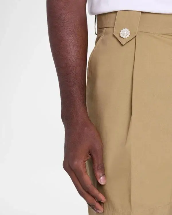 Simone Rocha Apos;s Cotton Twill Tailored Pleated Shorts
