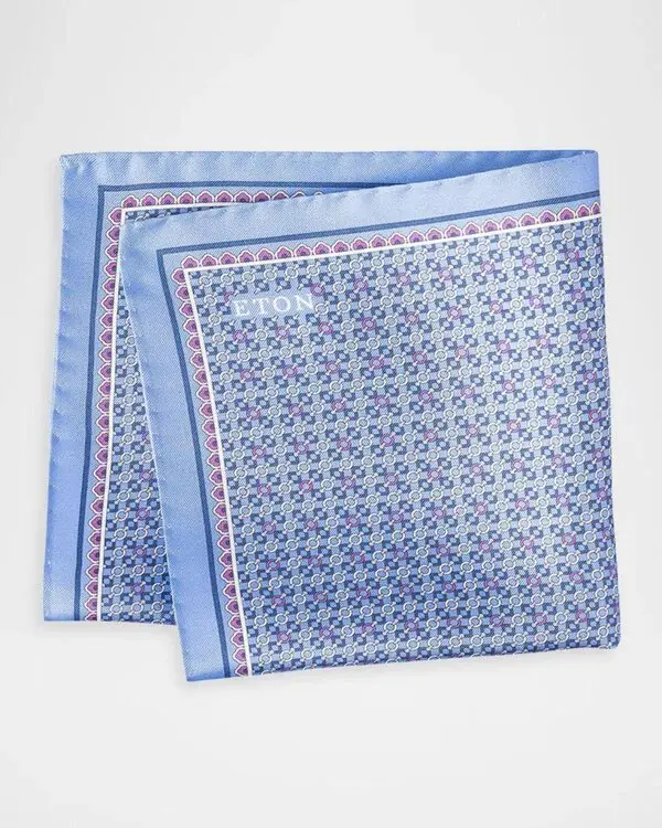 Eton Apos;s Rolo Chain-print Silk Pocket Square