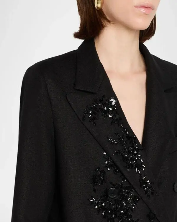 Libertine Antibes Night Embellished Double-breasted Jacket - Black