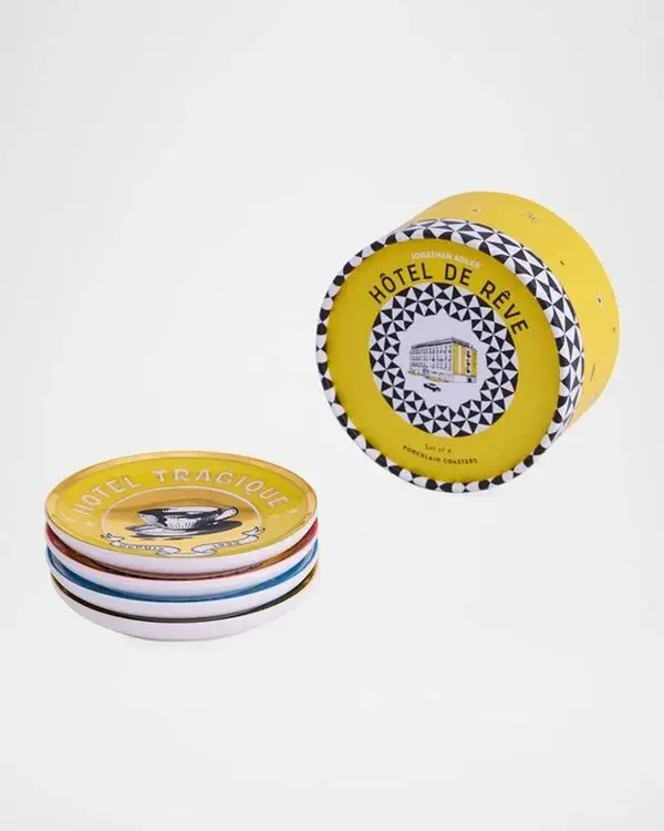 Jonathan Adler Hotel De Reve Coasters, Set Of 4