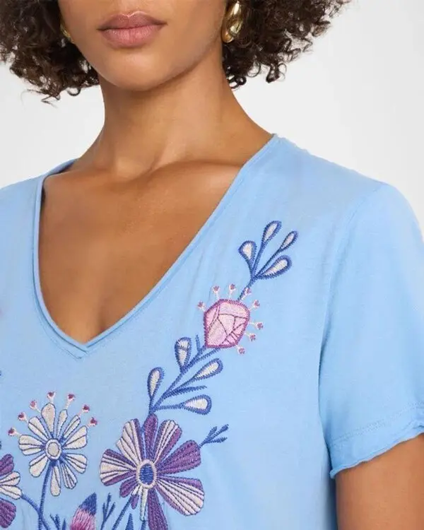 Johnny Was Embroidered Short-sleeve Everyday Tee - Della Robb