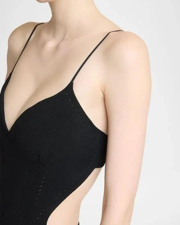 Givenchy Sleeveless Pointelle Knit Waist-cutout Midi Dress