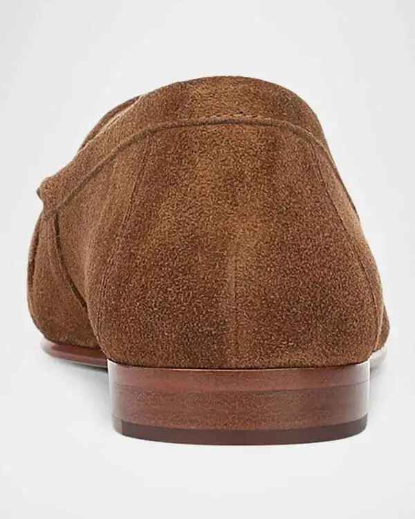 Veronica Beard Prilla Suede Loafers - Chestnut