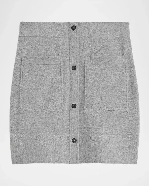 TOTEME Buttoned Cashmere Mini Skirt
