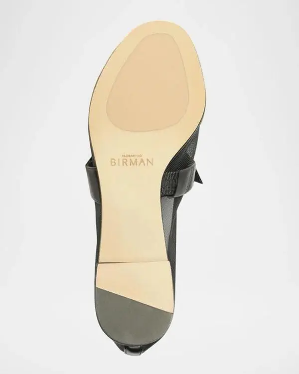 ALEXANDRE BIRMAN Clarita Mesh Leather Ballerina Flats