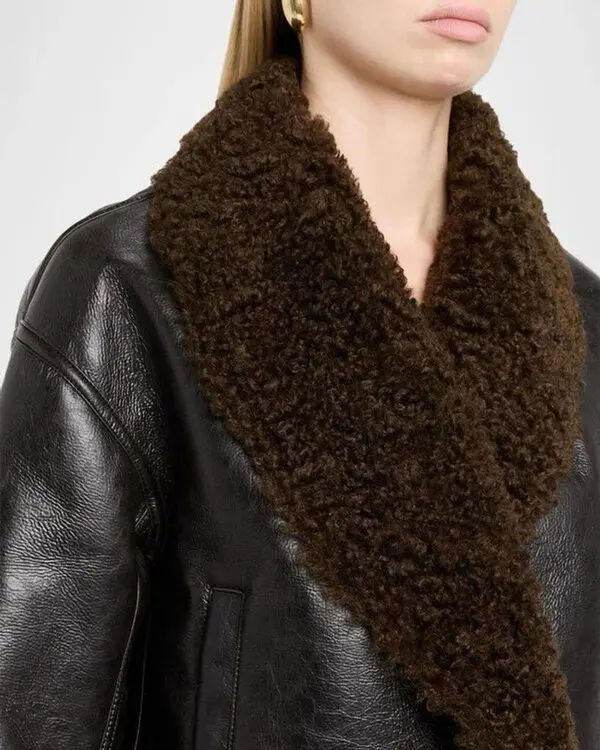 A.L.C. Stella Sherpa-lined Faux Leather Jacket