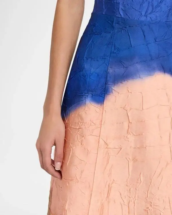 Ulla Johnson X Helen Frankenthaler Georgia Crinkled Satin Midi Dress - Moontide
