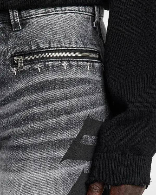 RtA Apos;s Alwin Straight Leg Moto Jeans