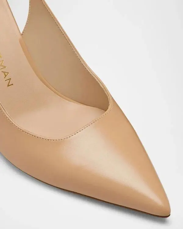 STUART WEITZMAN 75mm Power Leather Slingback Pumps
