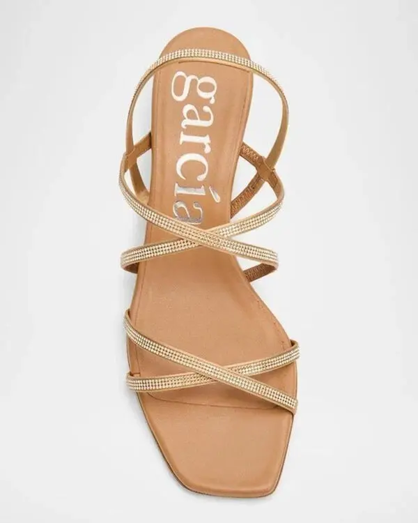 PEDRO GARCIA 45mm Aday Embellished Satin Slingback Sandals