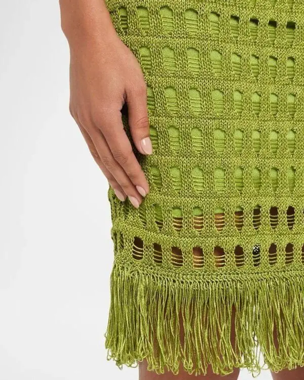 A.L.C. Tetai Open-knit Fringe Skirt