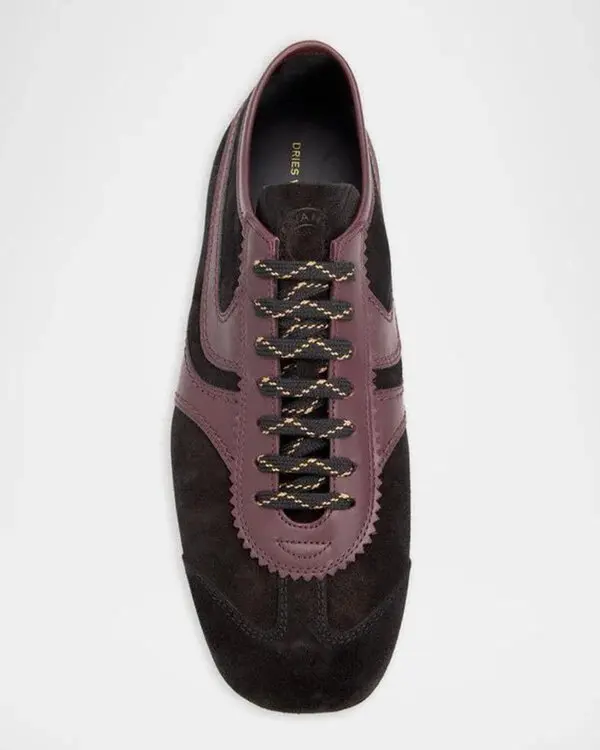 Dries Van Noten Apos;s Mosaicon T-toe Suede Low-top Sneakers