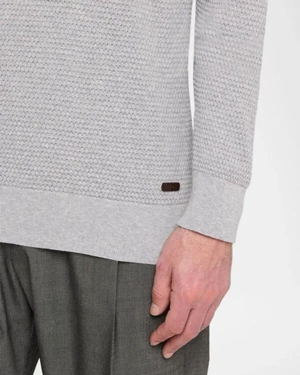 Eton Apos;s Structured Knit Crewneck Sweater