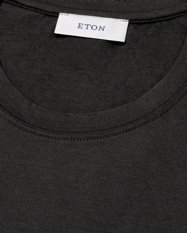 Eton Apos;s Cotton And Silk Solid Crewneck T-shirt