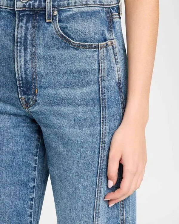 Veronica Beard Taylor Godet Wide-leg Jeans - Rebel Blue