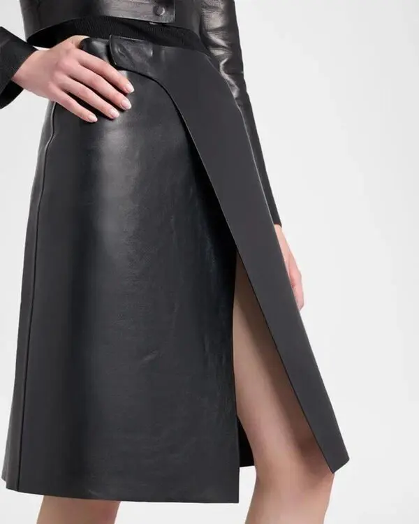 TOM FORD Nappa Leather Wrap Skirt