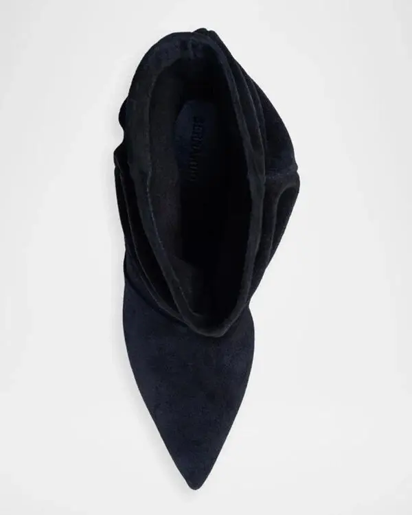 Bernardo 45mm Etta Slouched Suede Mid-calf Boots - Black