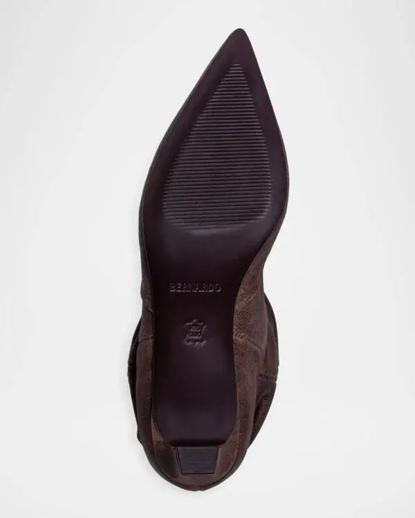 Bernardo 45mm Etta Slouched Suede Mid-calf Boots - Dark Choco