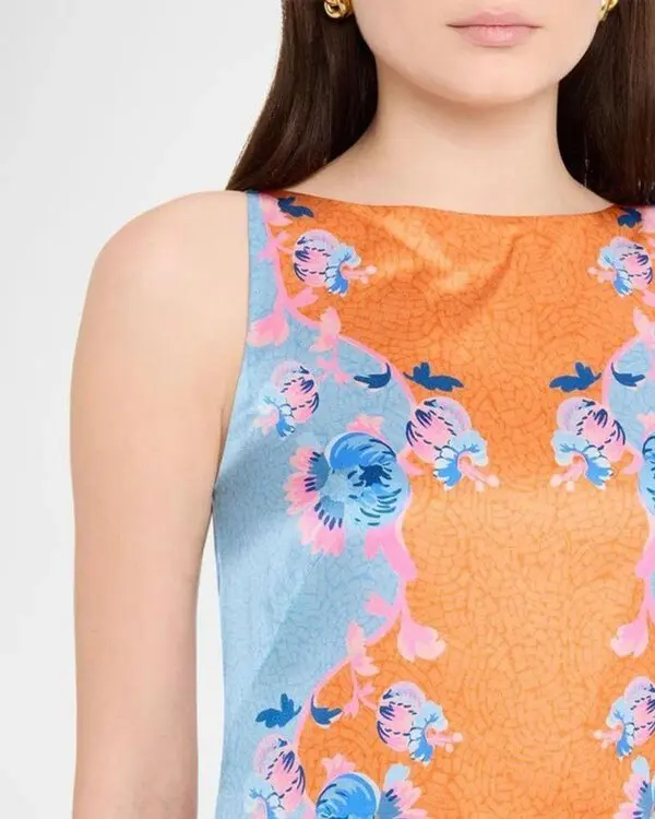 Saloni Alba-b Printed Silk-blend Shift Dress