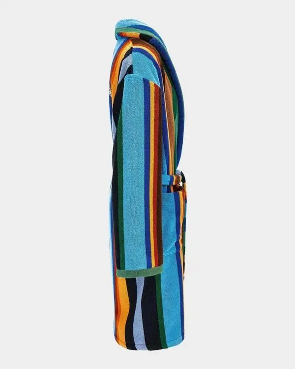 Versace Apos;s Medusa Jacquard Striped Terry Robe