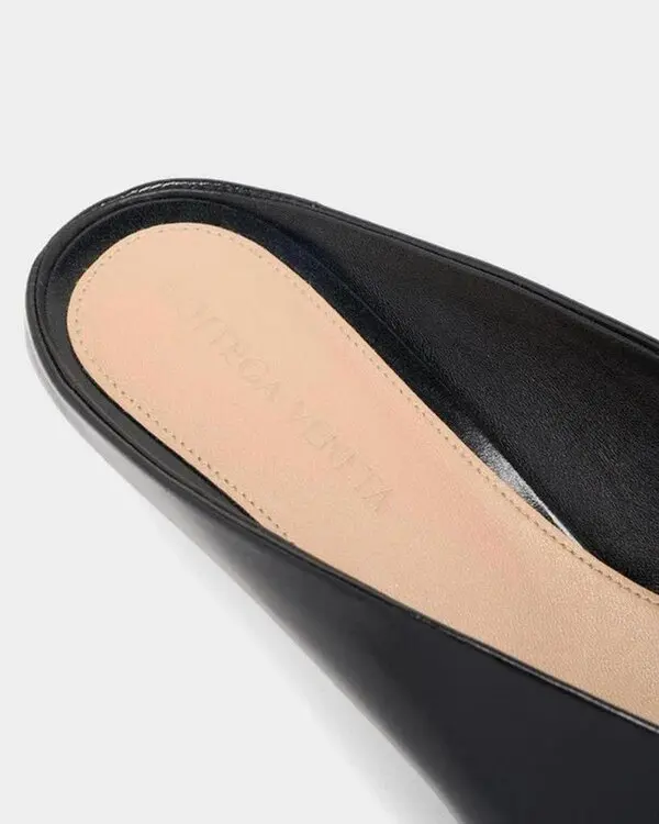 Bottega Veneta 40mm Vesta Nappa Leather Mule Pumps - Black
