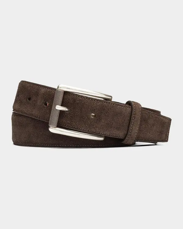 W.KLEINBERG Apos;s Suede Belt - Chocolate