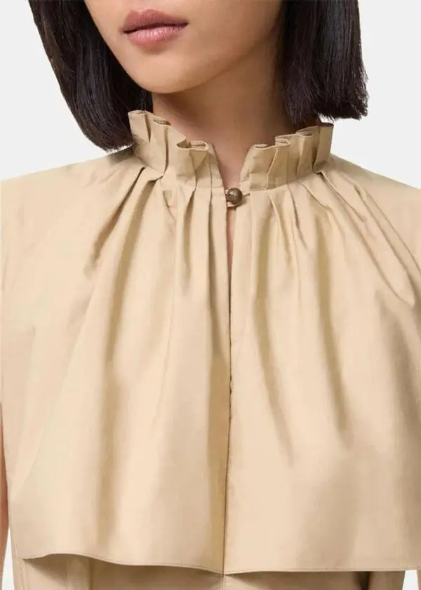 Burberry Jessica Sleeveless Belted Cotton Poplin Midi Dress
