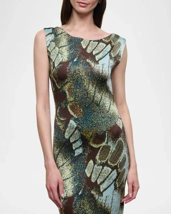 Staud Veronica Abstract Midi Dress