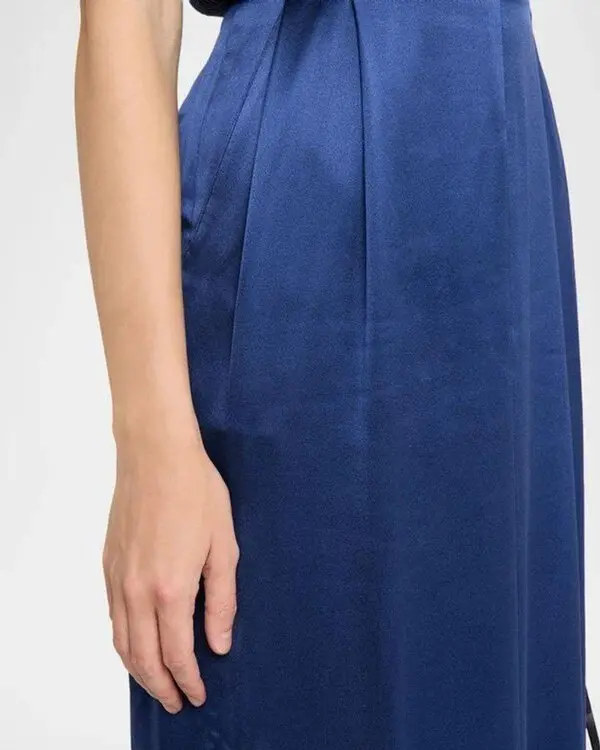 Prabal Gurung Silk Pleated Column Maxi Skirt