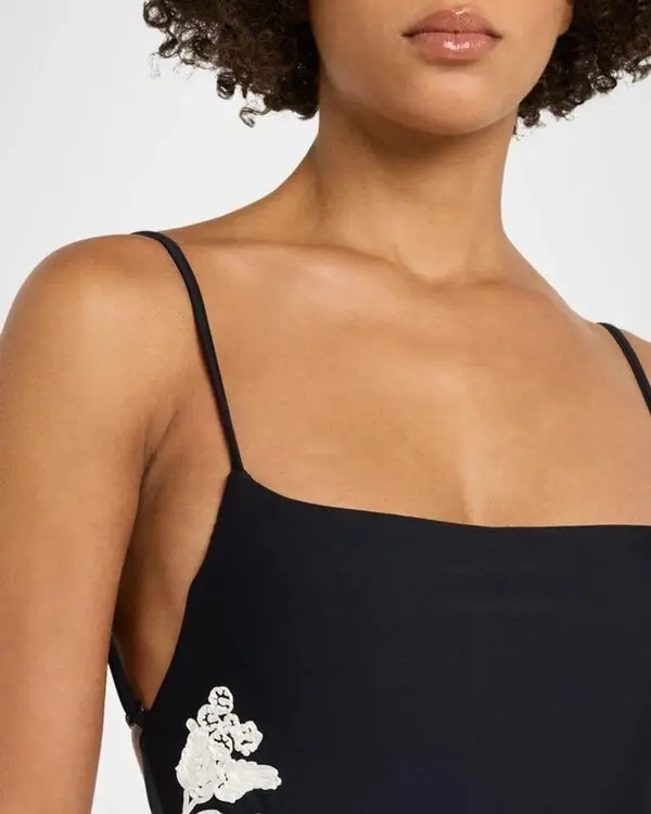 Simkhai Juniper Embroidered One-piece Swimsuit - Black Mult