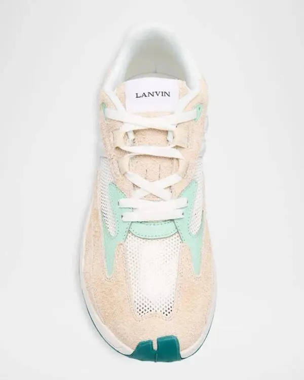LANVIN Apos;s Jla Mesh And Leather Runner Sneakers