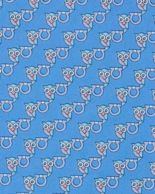 FERRAGAMO Owl Gancio Silk Tie