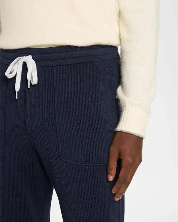 Brunello Cucinelli Apos;s Cotton Tapered Drawstring Trousers - Navy